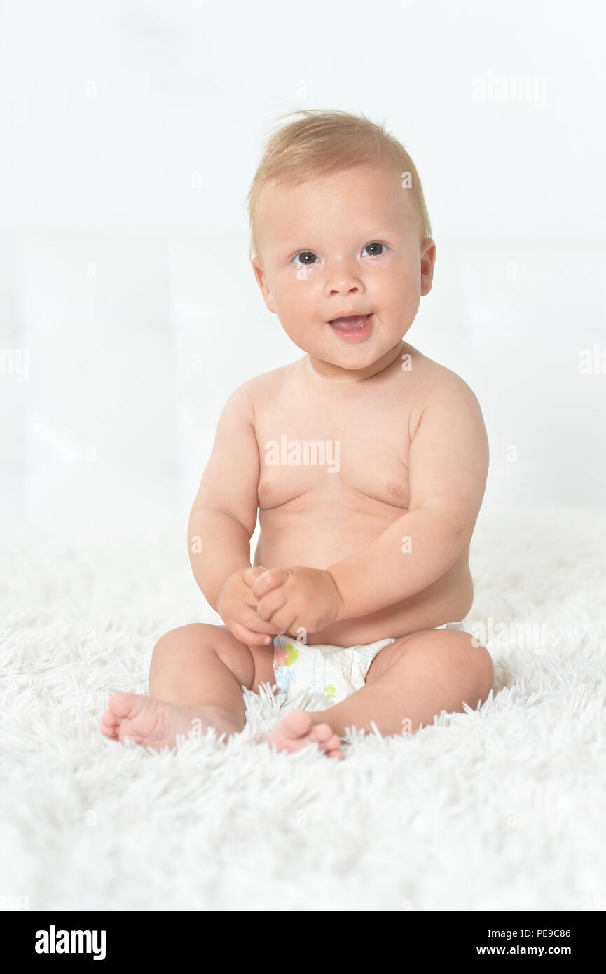 Portrait of a cute beautiful baby boy Stock Photo - Alamy
