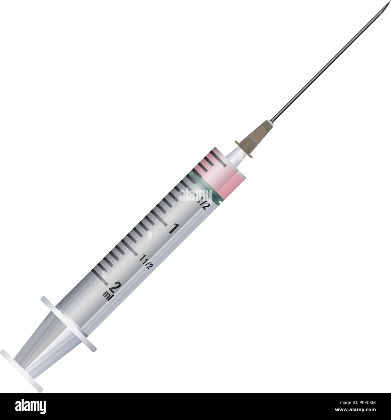 Syringe high detailed 3d vector. Mock up side view Stock Vector Image ...