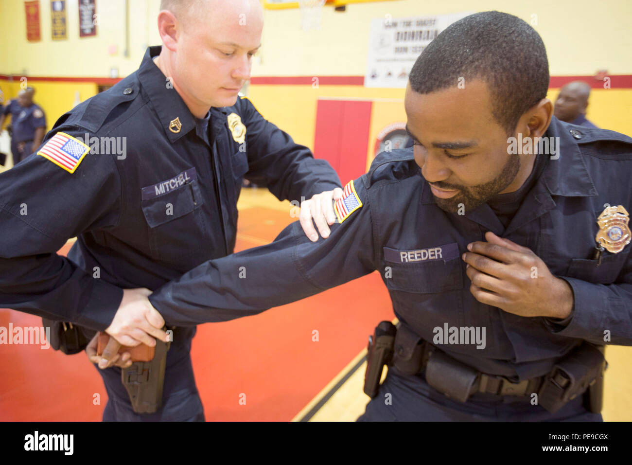 Joint Base Myer-Henderson Hall lead police Sgt. Roger Mitchell uses a ...