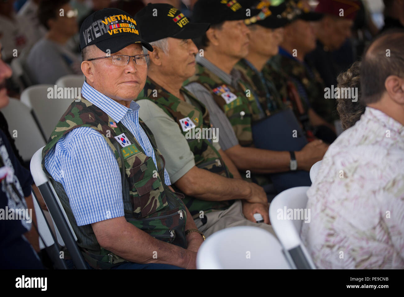 Paik Jung, a member of the Vietnam Veterans Association of Hawaii, sits ...