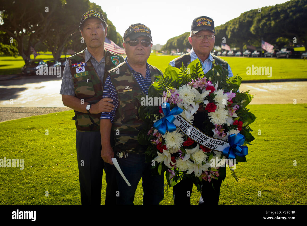Members of the Vietnam Veterans Association of Hawaii pose for a group ...