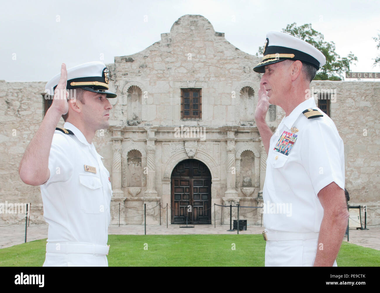 SAN ANTONIO (Nov. 6, 2015) Capt. James LeTexier, right, Navy Medicine ...