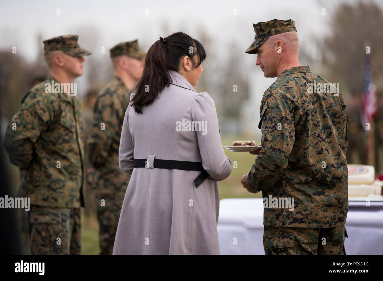 Lieutenant Col. Kemper Jones, left, commanding officer of the Black Sea ...