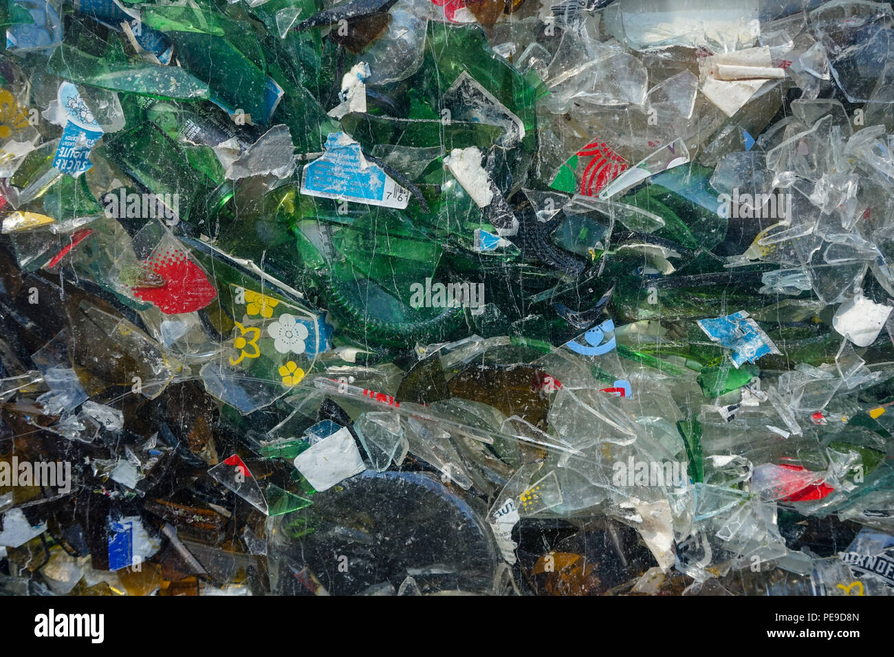 abstracct pattern of broken glass mixed togheter with various colours ...
