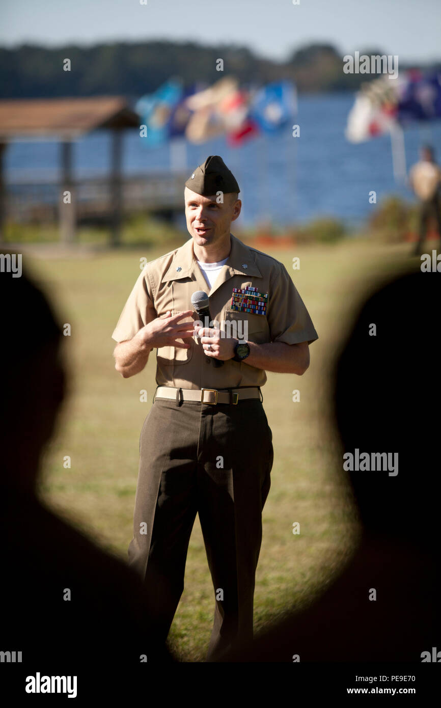 U.S. Marine Corps Lt. Col. Douglas R. Burke, commanding officer of ...
