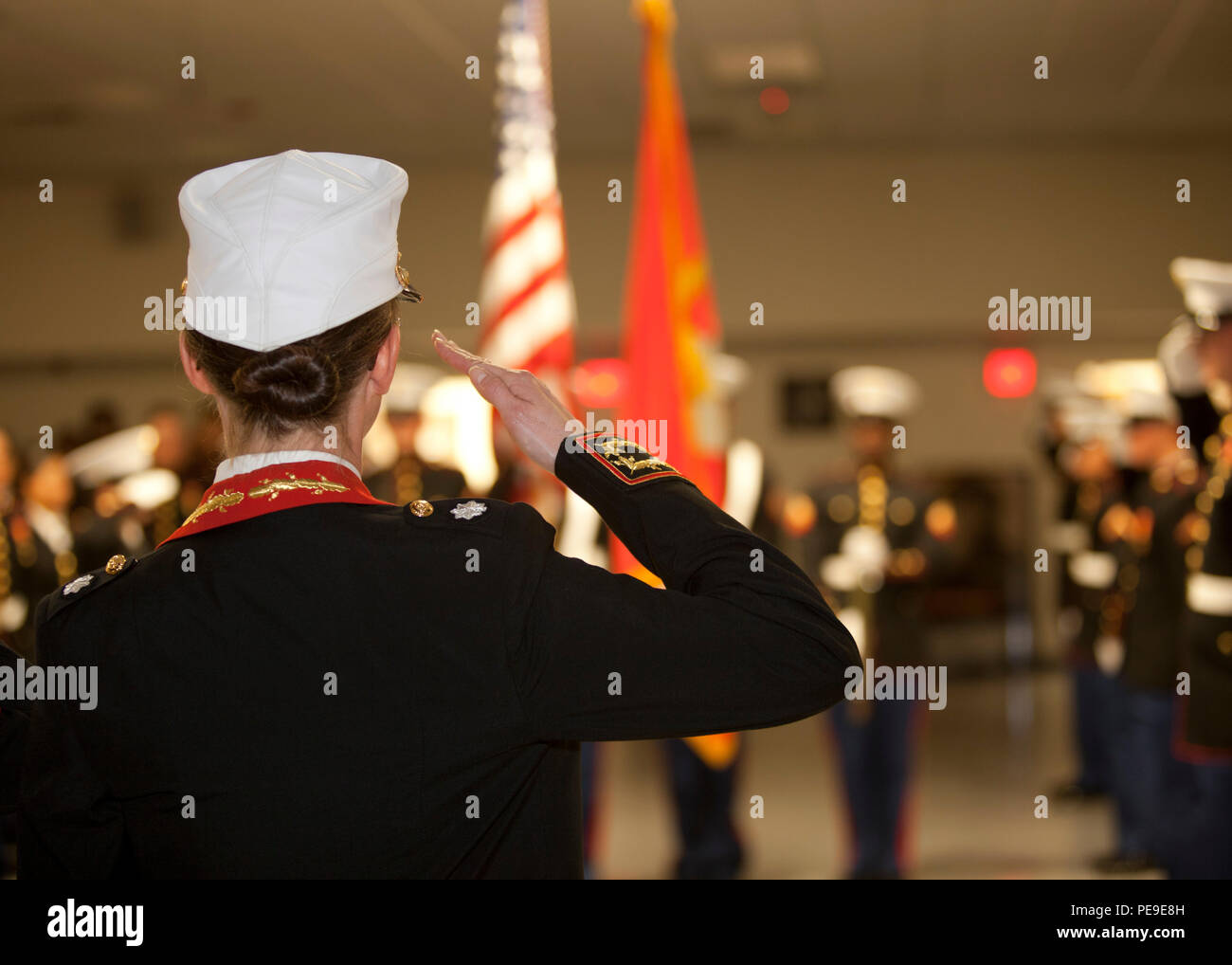 U.S. Marine Corps Lt. Col. Judy Yoder, commanding officer of Financial ...