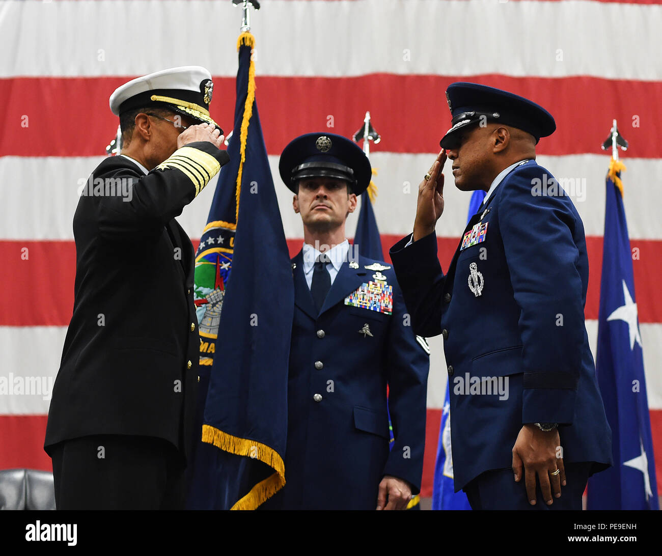 Adm. Cecil D. Haney, U.S. Strategic Command commander, exchanges a ...