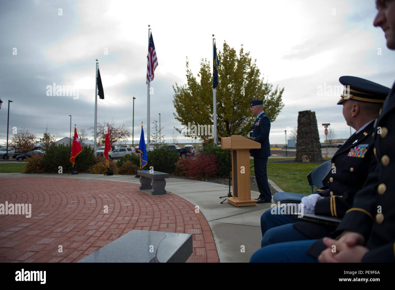 Col. Tim Donnellan, the 124th Fighter Wing commander, speaks to the ...
