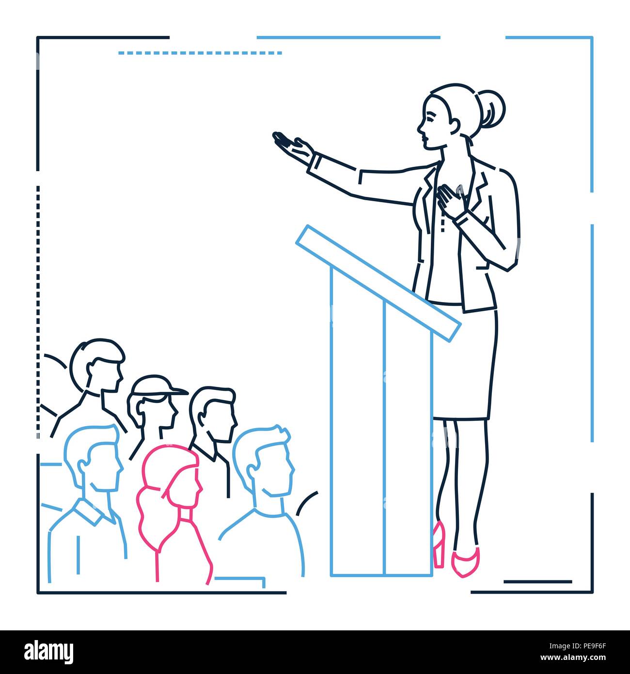 Girl giving a speech Stock Vector Images - Alamy