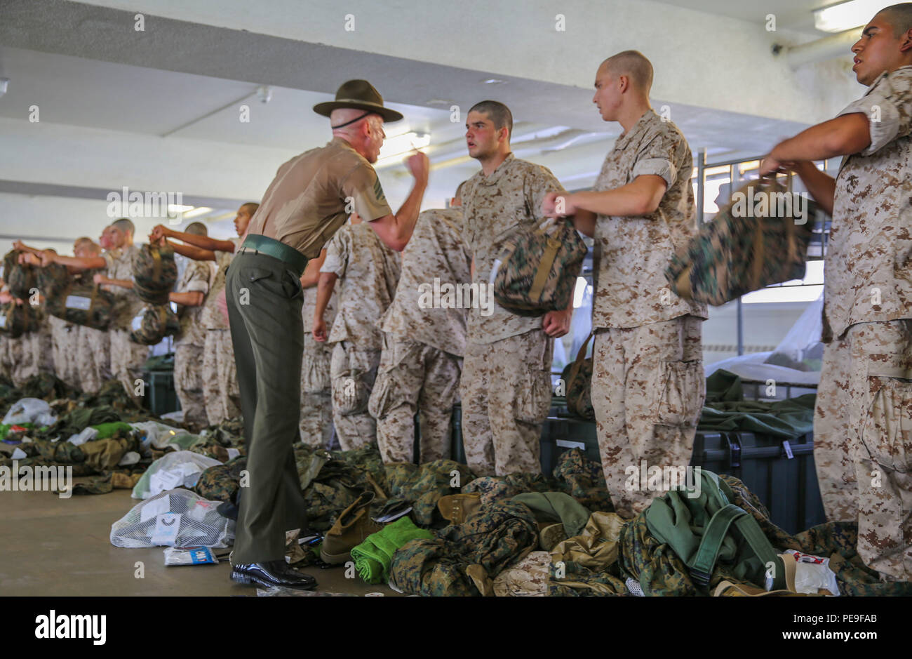 A drill instructor of Kilo Company, 3rd Recruit Training Battalion ...