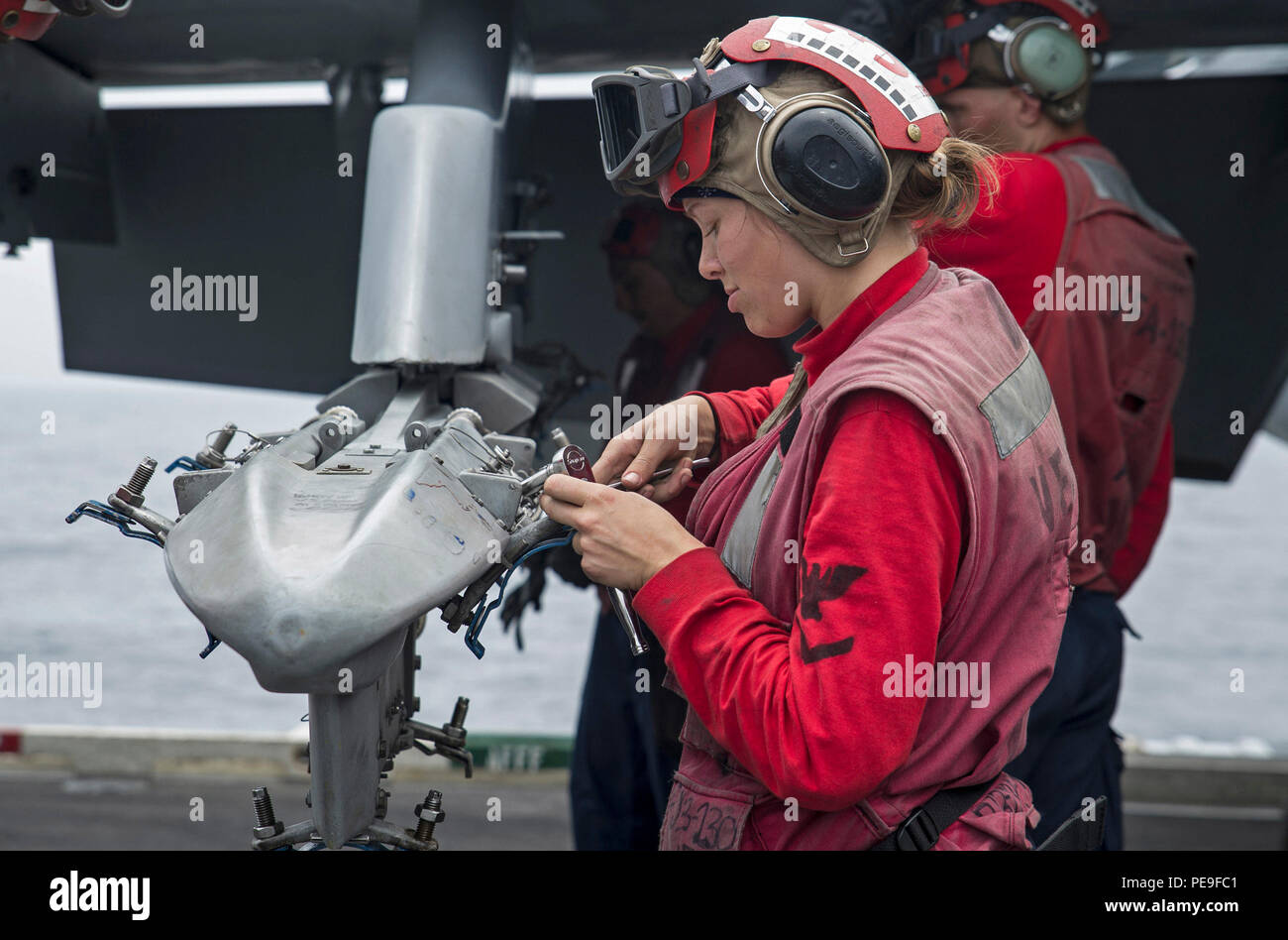 151118-N-EH855-198 ATLANTIC OCEAN (Nov. 18, 2015) Aviation Ordnanceman ...