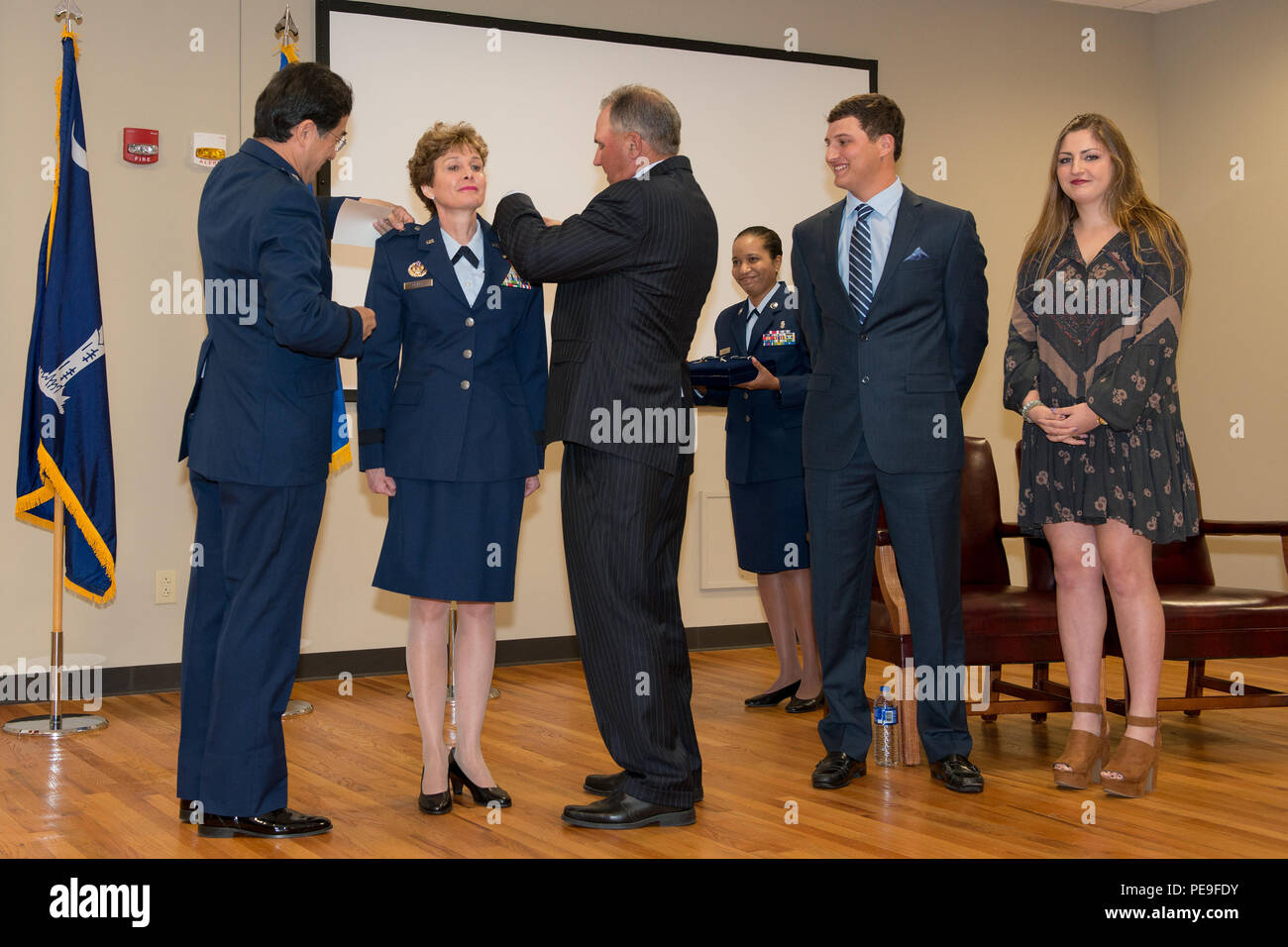 U.S. Air Force Col. Theresa Prince is pinned her star, by retired Brig ...