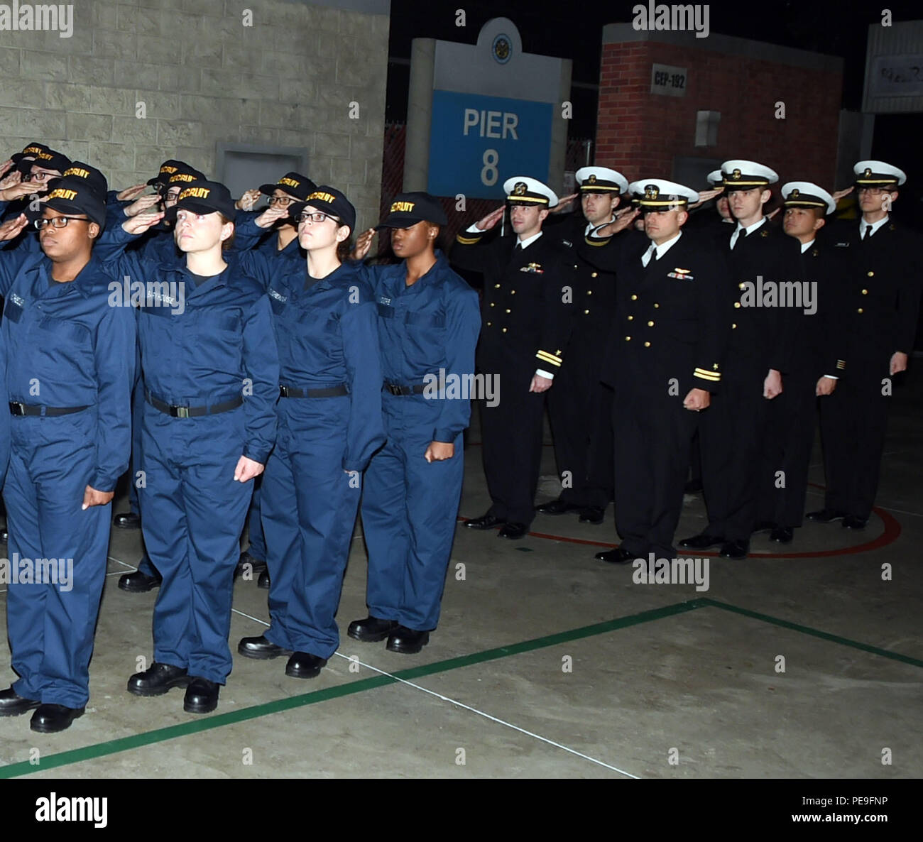 Explains how recruits go through uss trayer bst 21 hi-res stock ...