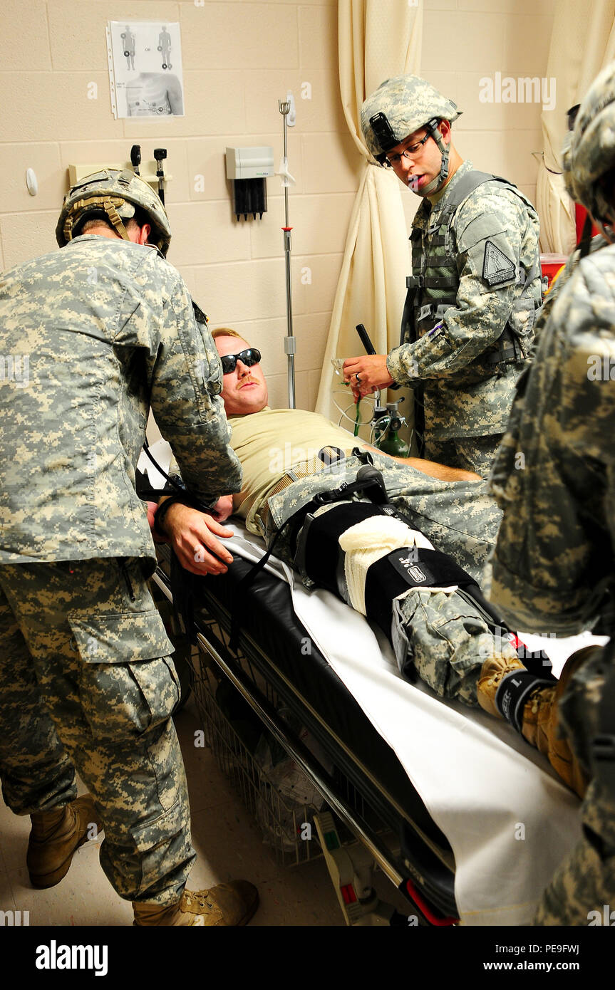 During practical Combat Medic Sustainment training at the Wendell H ...