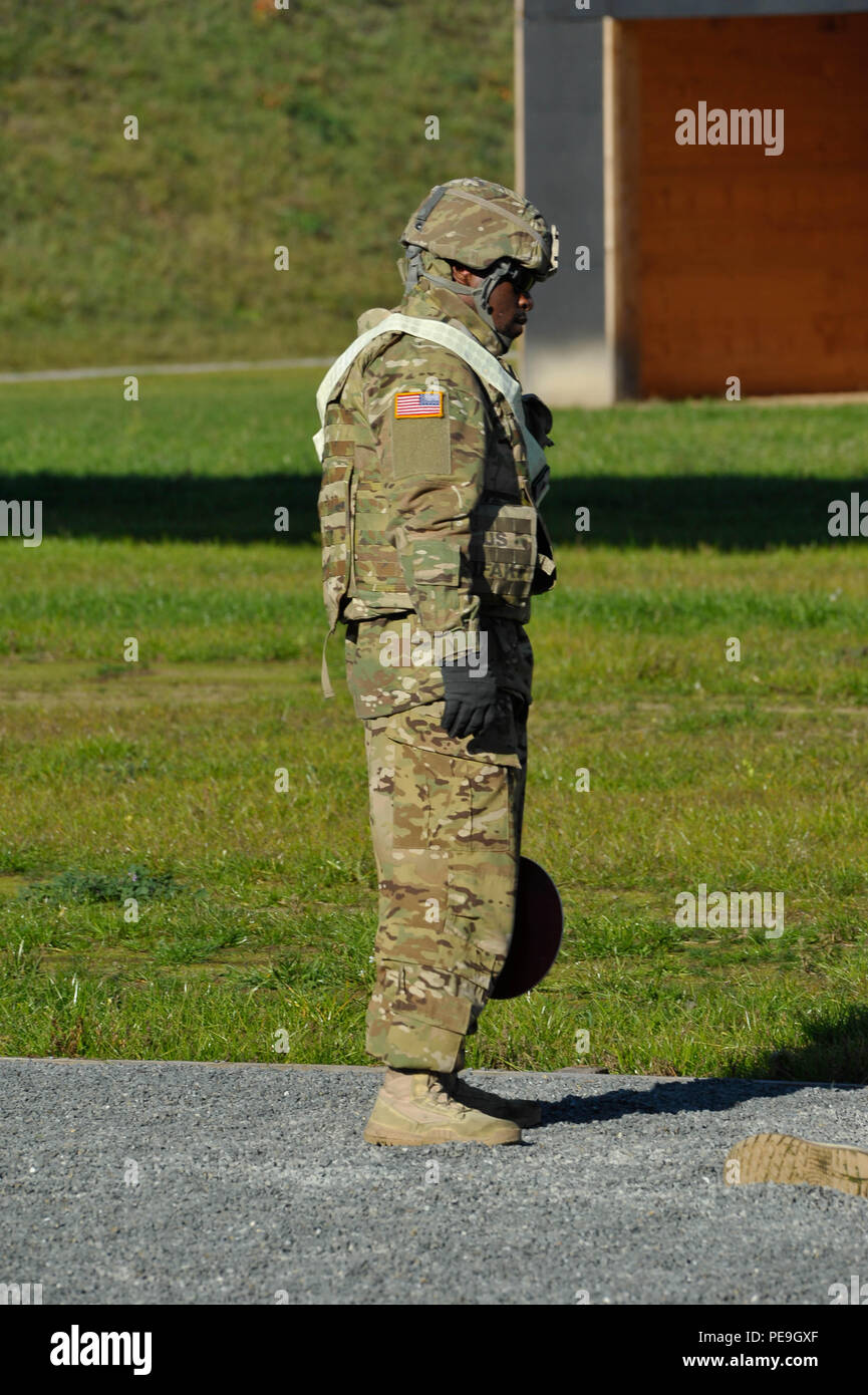 A U.S. Soldier serving as a range safety officer keeps watch during ...