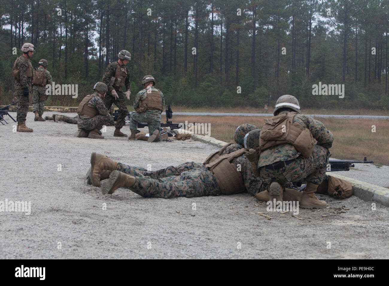 U.S. Marines from Headquarters and Service Battalion, School of ...