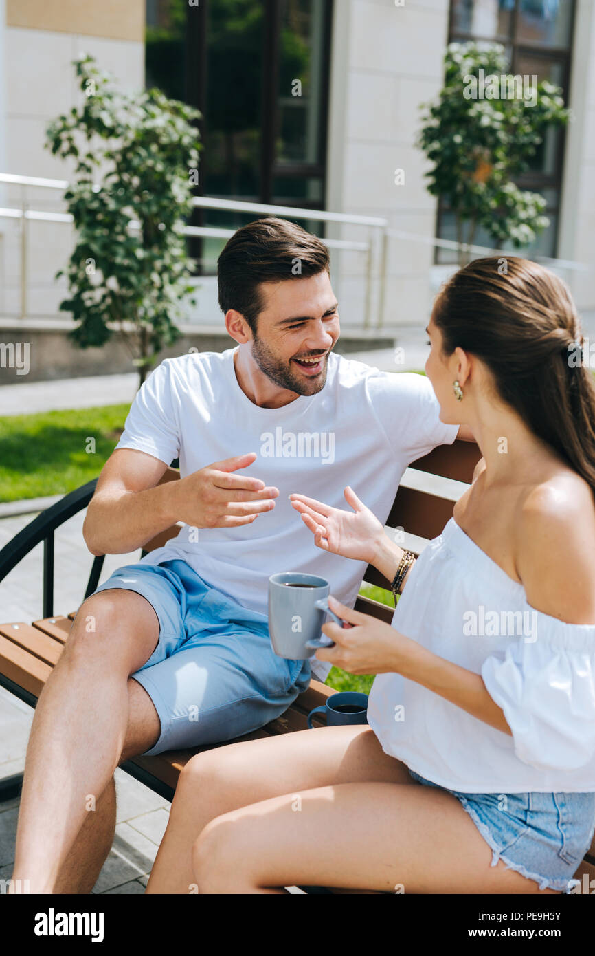 Joyful happy man laughing Stock Photo - Alamy