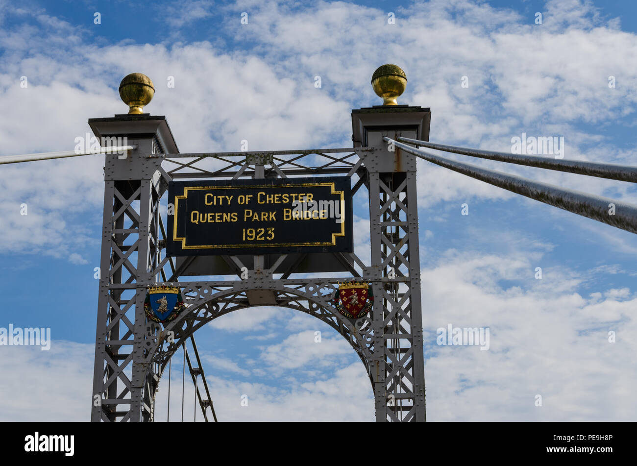 Queens park suspension bridge chester uk hi-res stock photography and ...