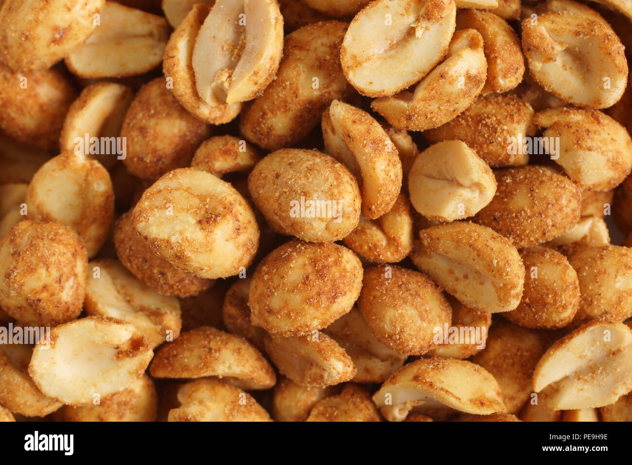 Dry or oven roasted peanuts lightly seasoned eaten as high protein ...