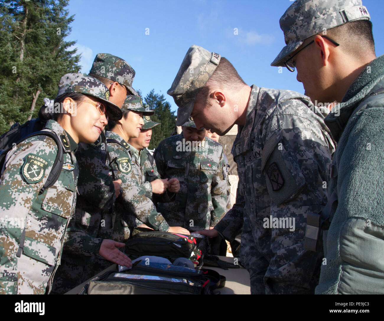 U. S. Army Soldiers are shown different medical bags used by People’s ...