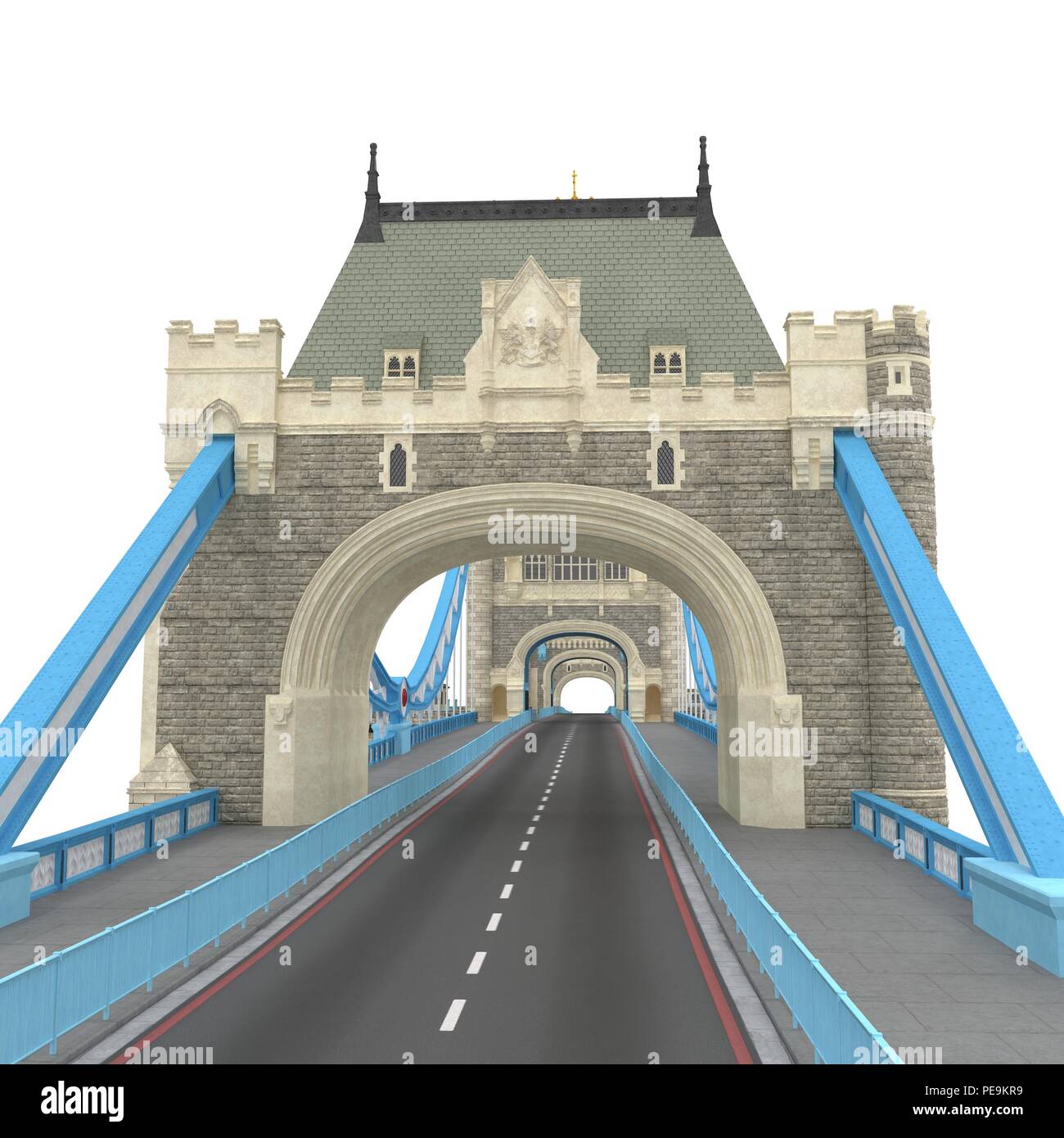 The TowerBridge in London on white. 3D illustration Stock Photo - Alamy