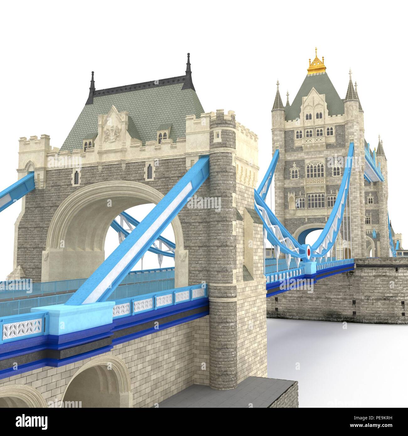 The TowerBridge in London on white. 3D illustration Stock Photo - Alamy