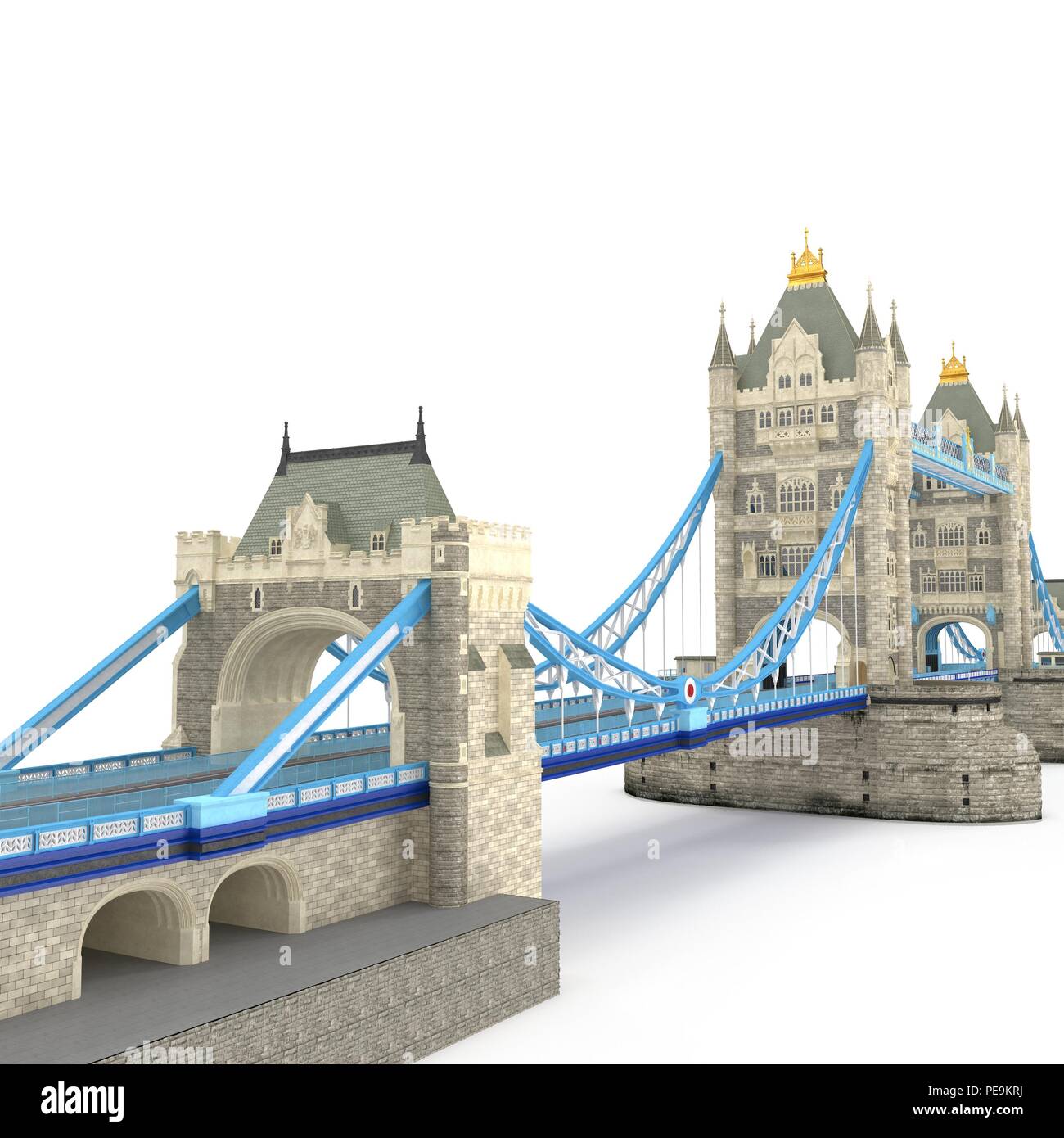 The TowerBridge in London on white. 3D illustration Stock Photo - Alamy