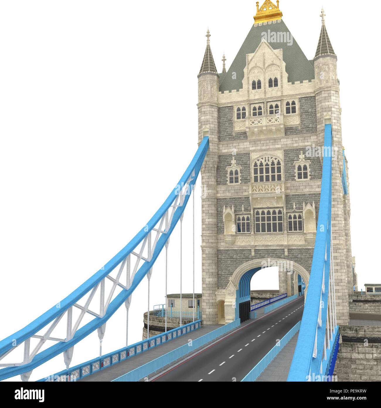 The TowerBridge in London on white. 3D illustration Stock Photo - Alamy