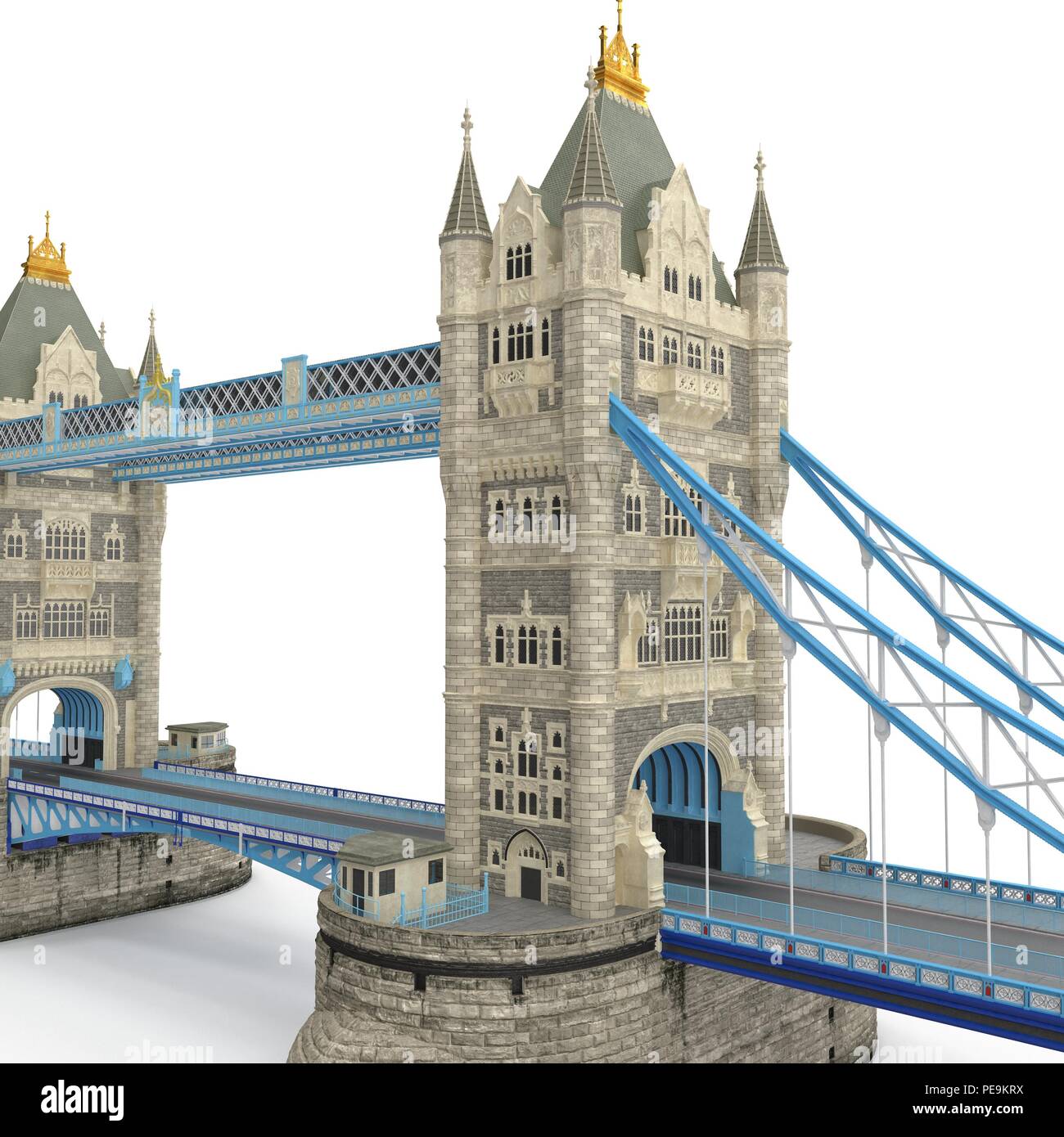 The TowerBridge in London on white. 3D illustration Stock Photo - Alamy