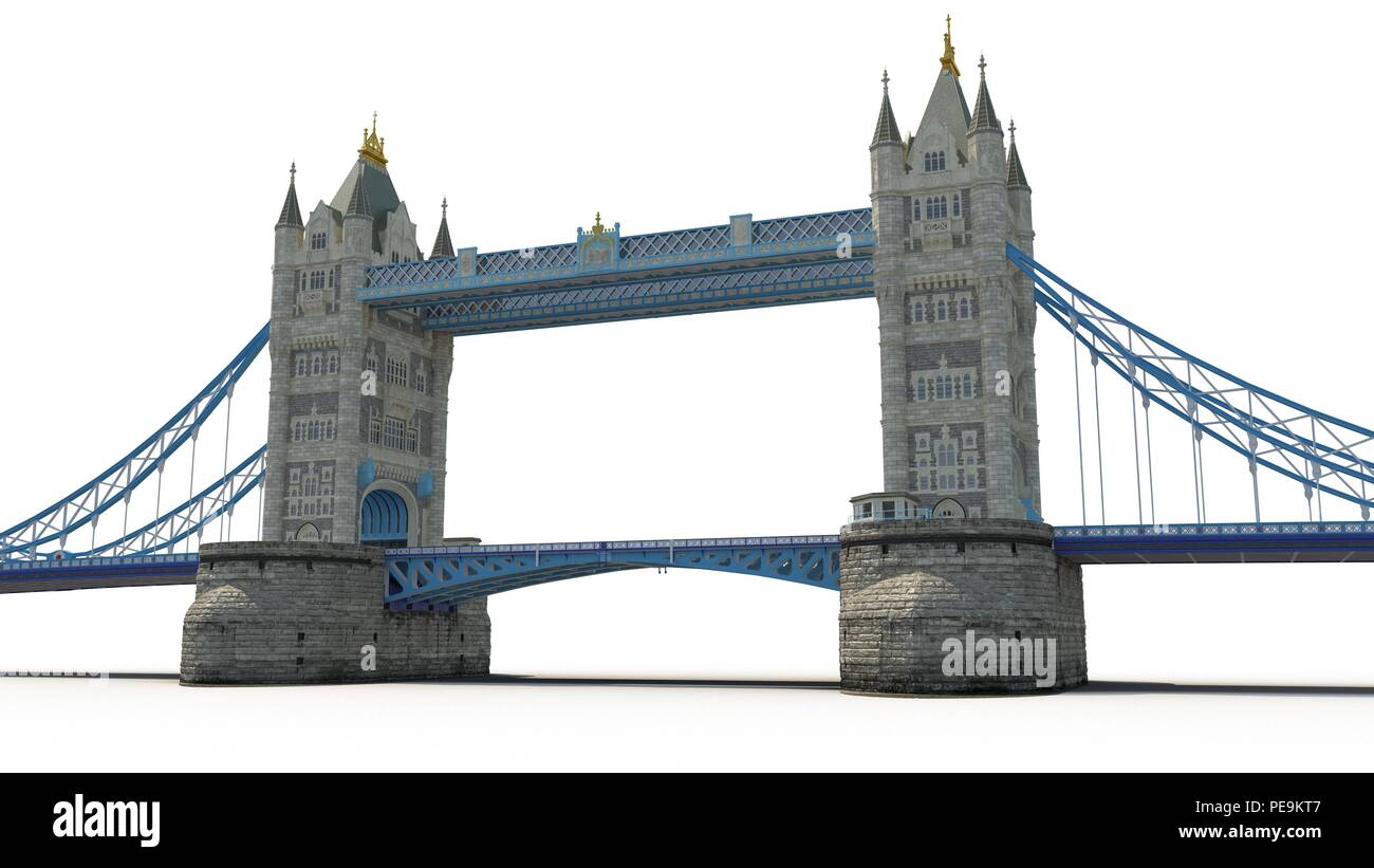 London landmark Towerbridge on white. 3D illustration Stock Photo - Alamy