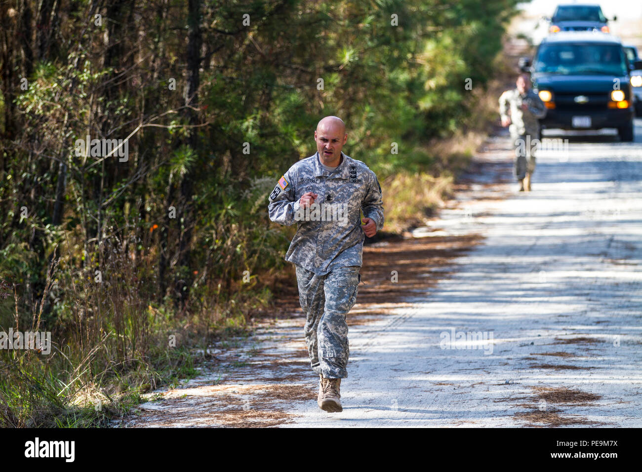 1st Sgt. Ricardo Gutierrez, MEDDAC, leads the pack as he finishes a 1.5 ...