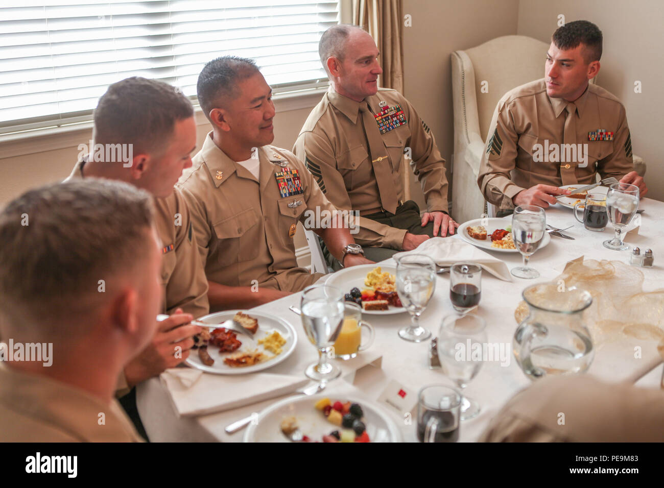 Master Chief Petty Officer Harlan Patawaran, the command master chief ...