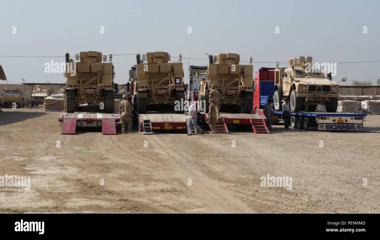 U.S. Army soldiers inventory mine-resistant, ambush-protected (MRAP ...