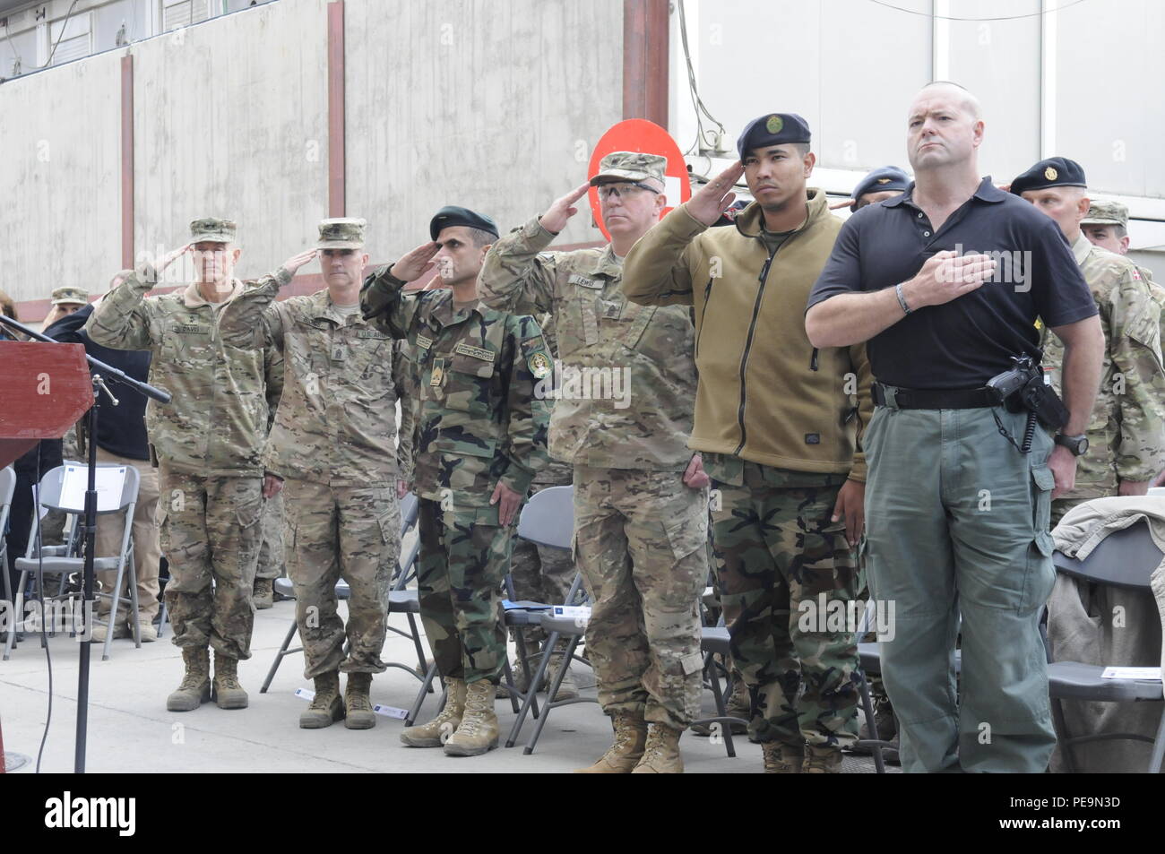 (From left) Maj. Gen. Gordon “Skip” Davis, commander, Combined Security ...