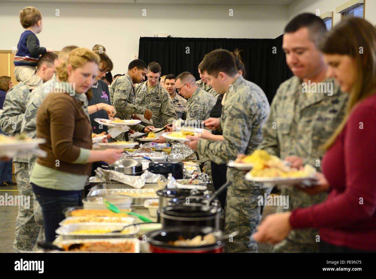U.S. Air Force Airmen with the 354th Communications Squadron (CS) enjoy ...