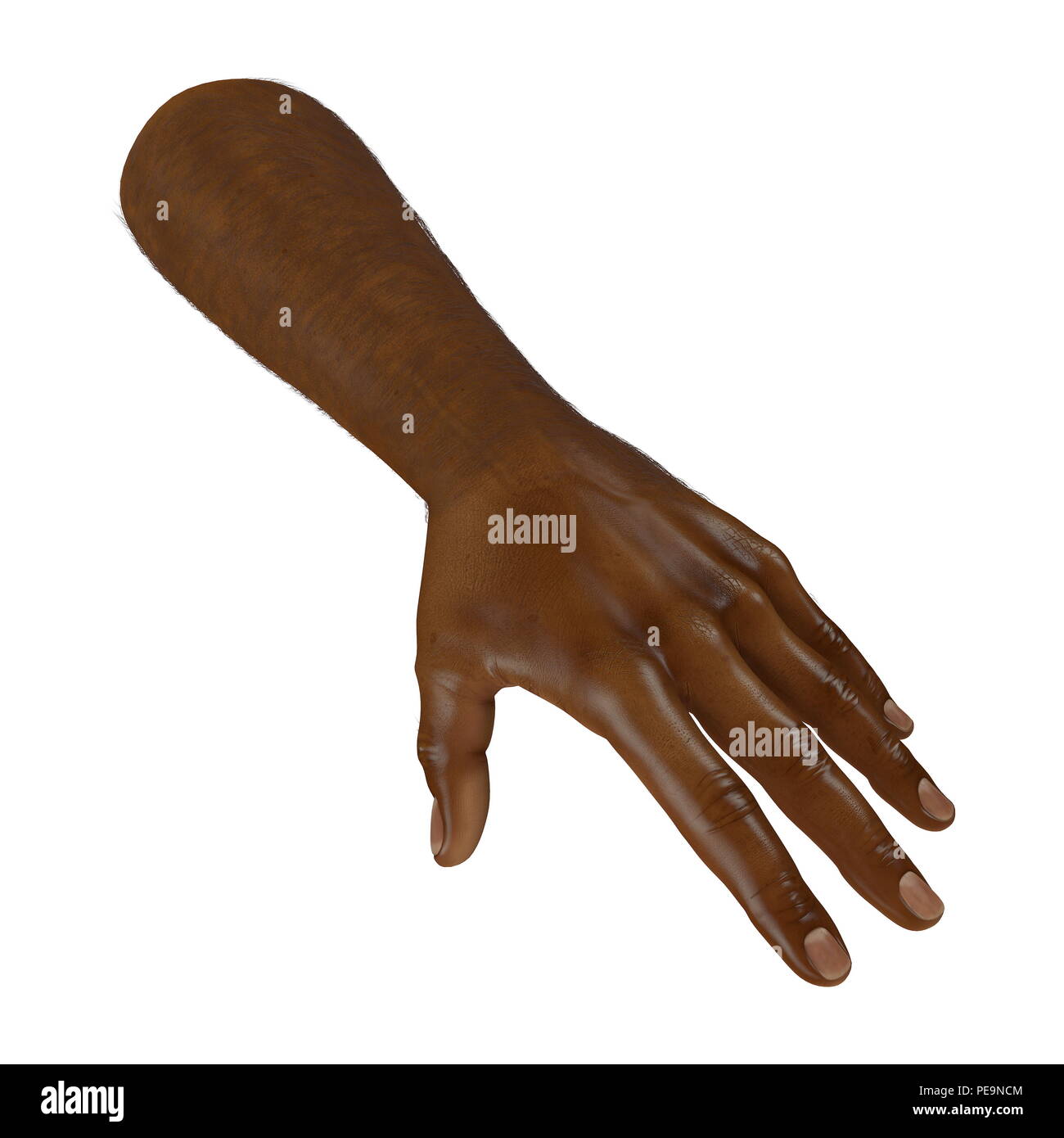 african man hand on a white. 3D illustration Stock Photo - Alamy