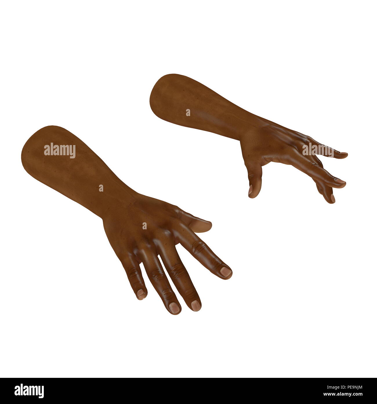 african man hand on a white. 3D illustration Stock Photo - Alamy