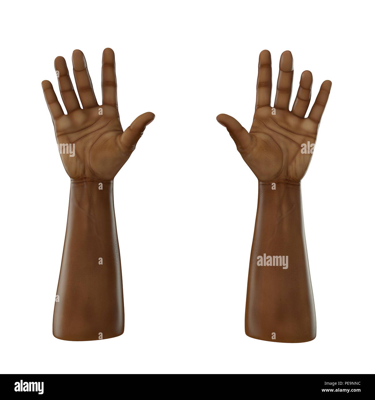 african man hand on a white. 3D illustration Stock Photo - Alamy