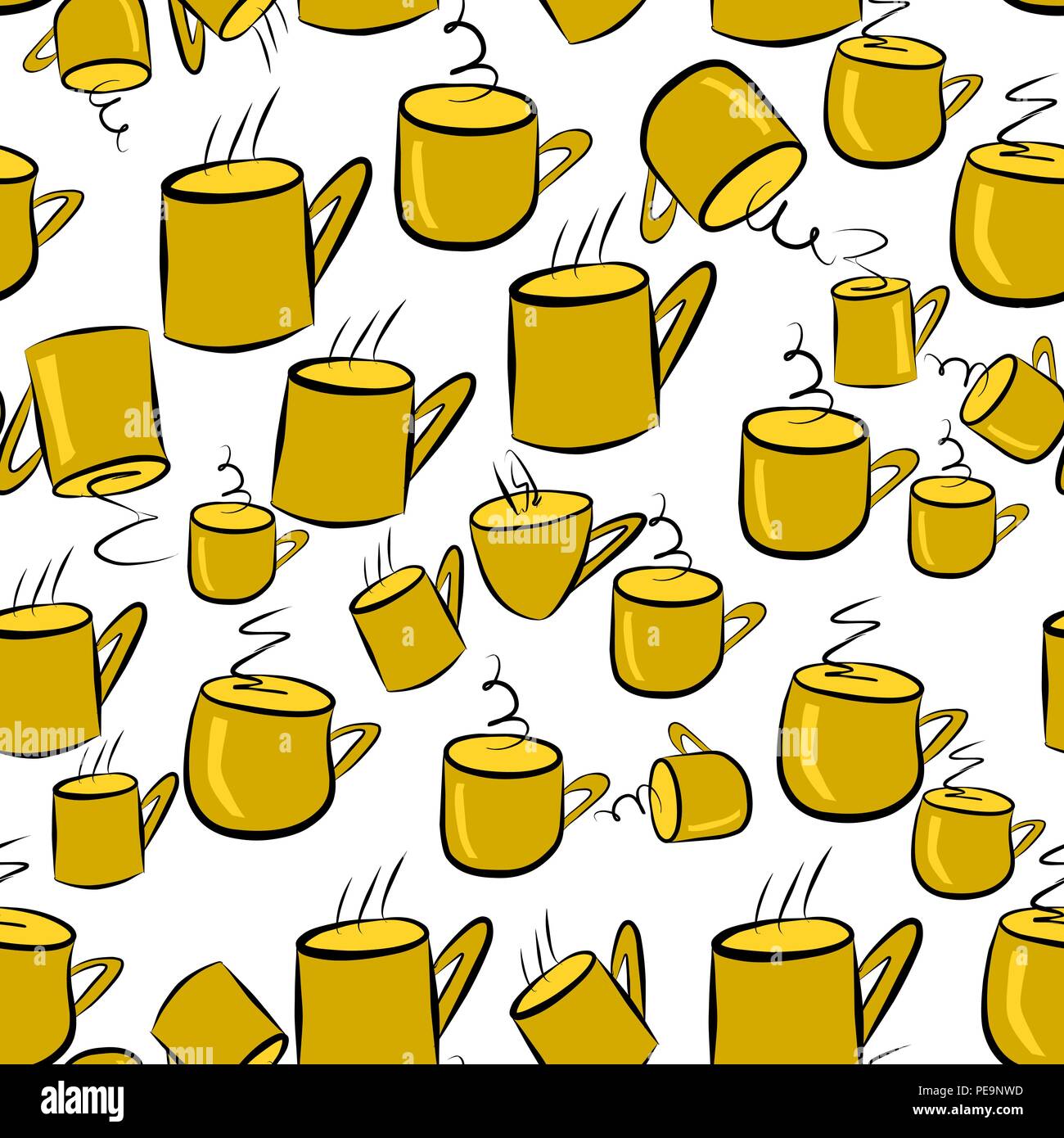 Seamless illustrations of coffee cup. Good for web page, wallpaper ...