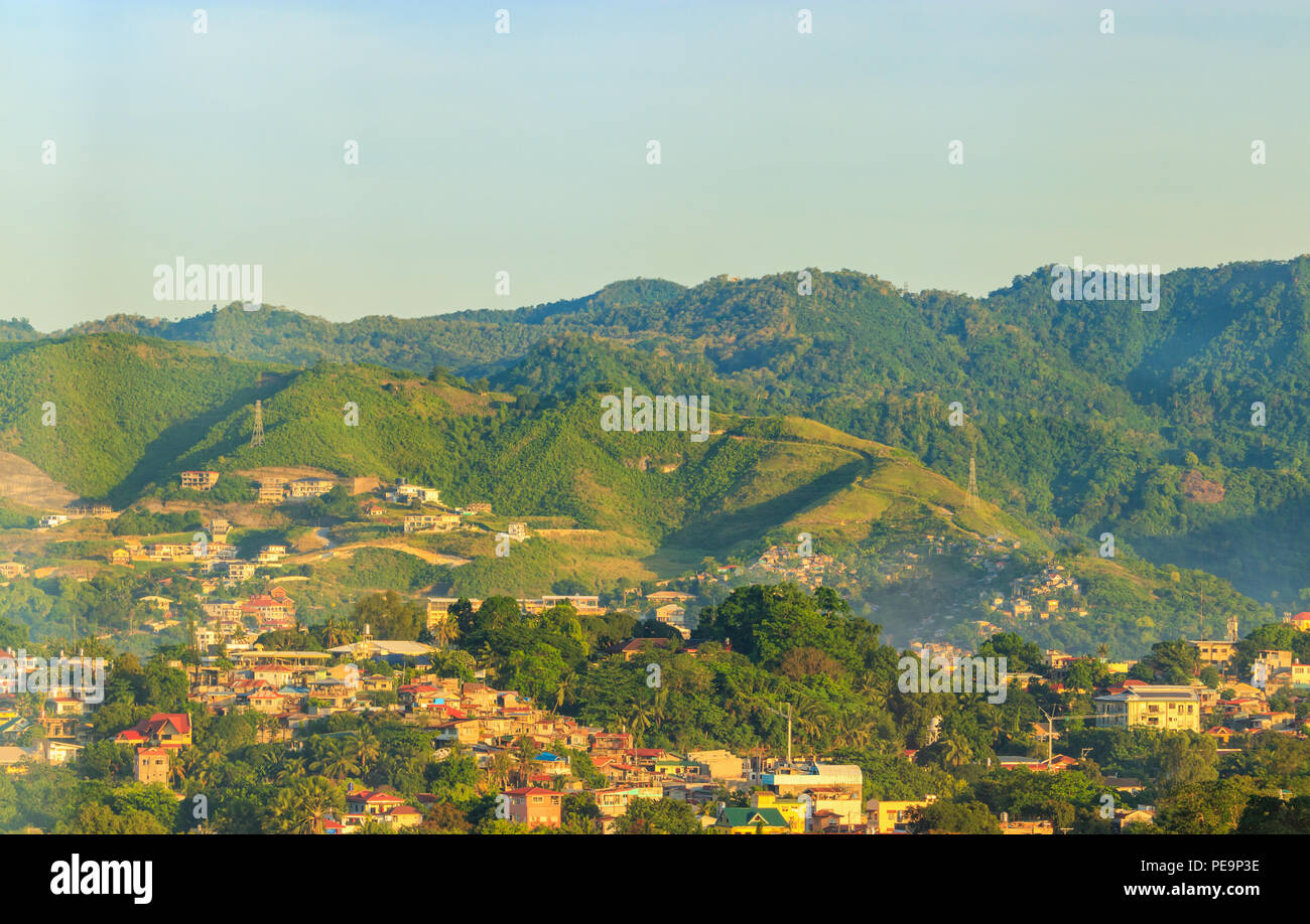 View Of Houses On Mountains In Cebu Island, Philippines Stock Photo - Alamy