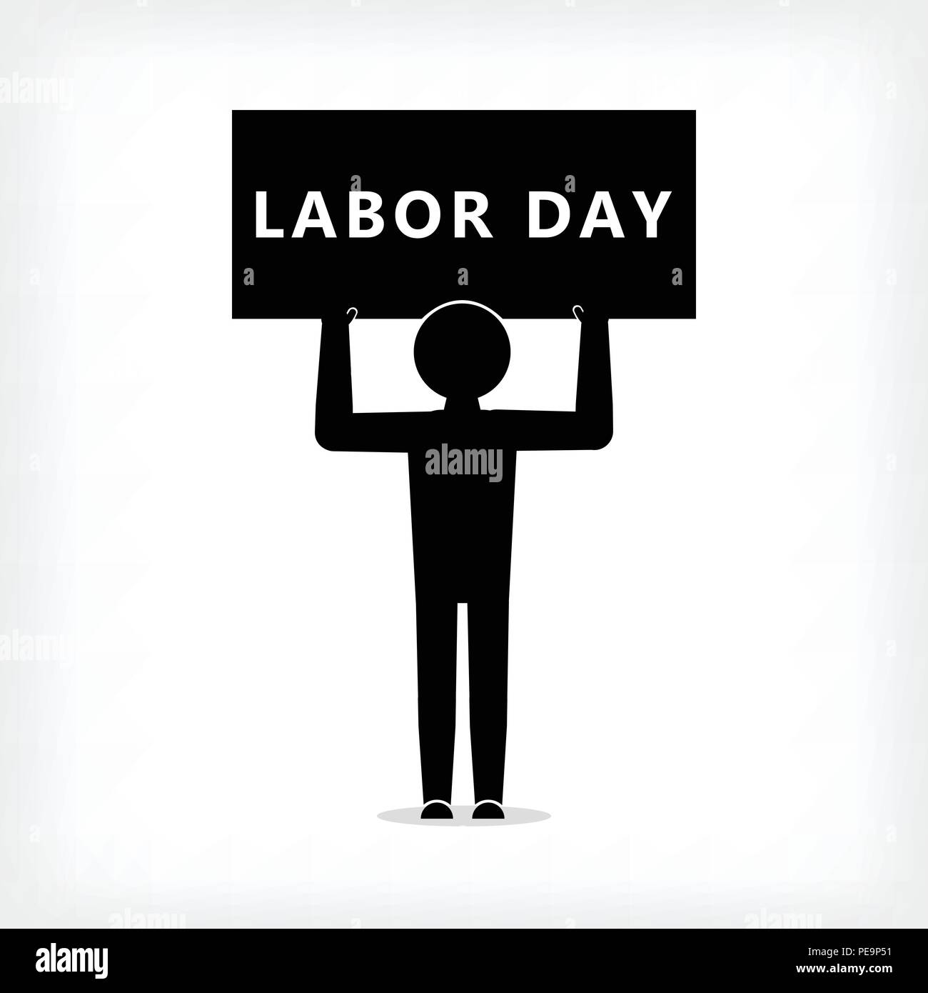 A man with a poster with the inscription Labor Day, American Labor Day ...
