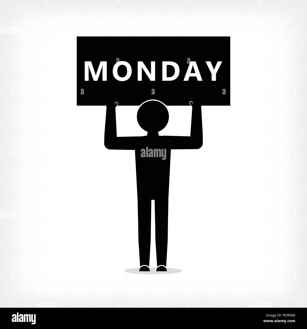 Man with a poster with the inscription Monday, first day of the week ...