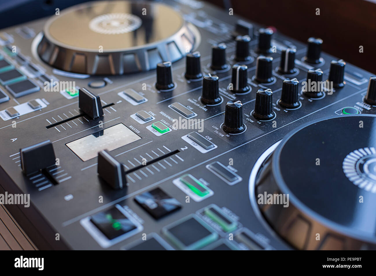 dj controller. Remote Control. audio controller Stock Photo - Alamy
