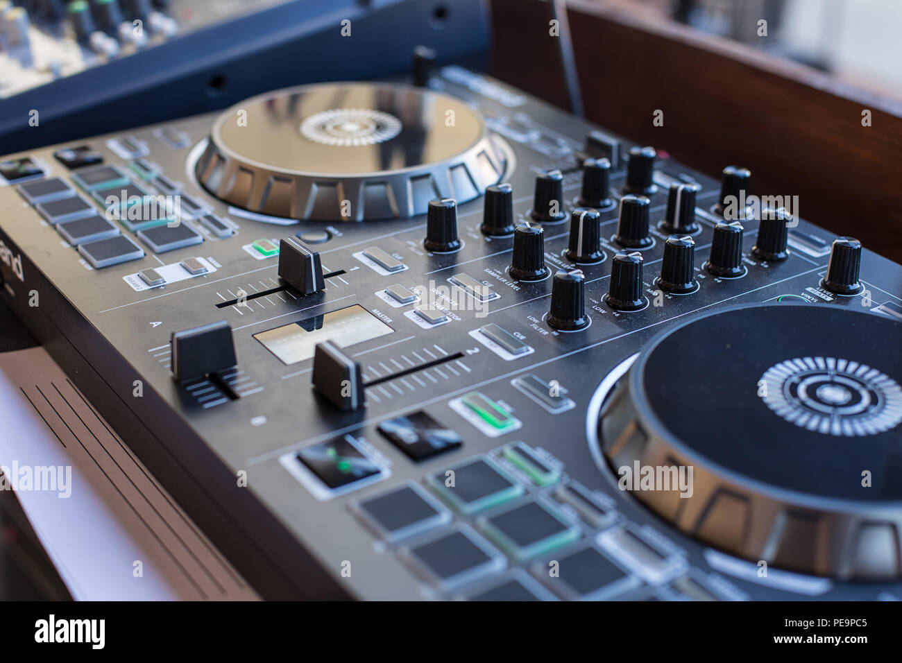 dj controller. Remote Control. audio controller Stock Photo - Alamy