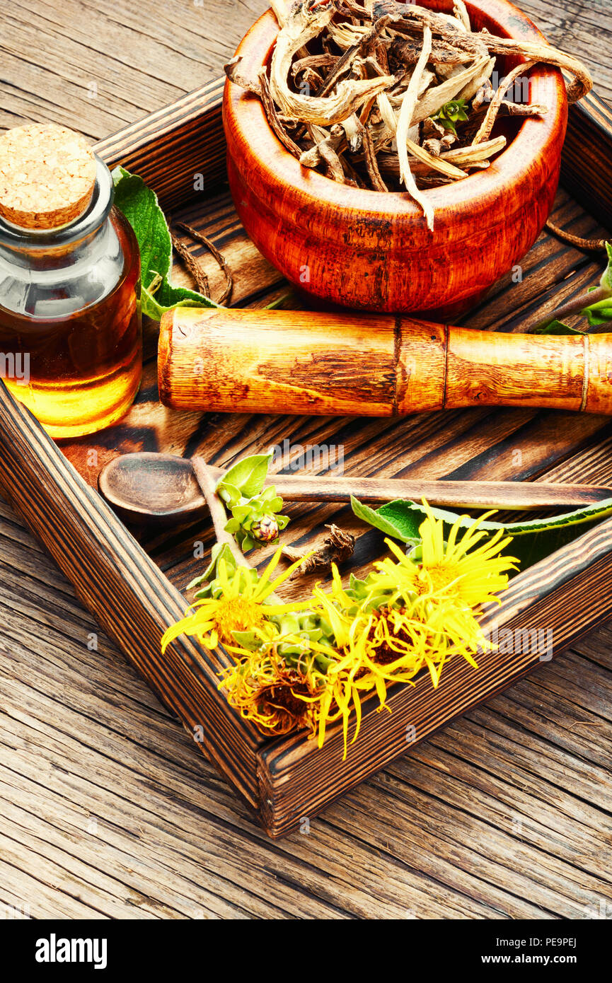 Healing elixir from the root of inula.Herbal naturopathic medicine ...
