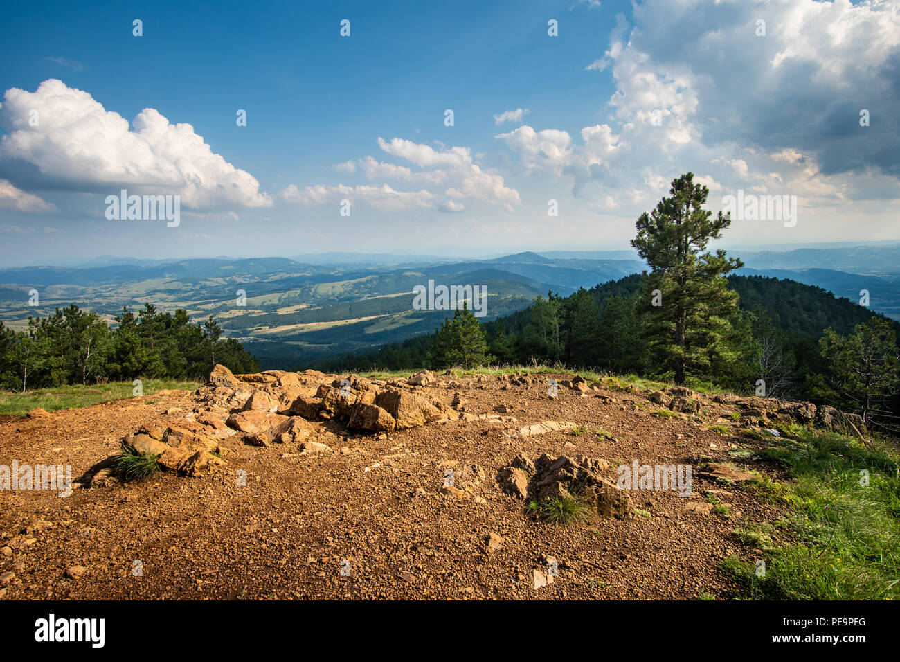 Landscape view from Black peak on Divcibare mountain in Serbia ...