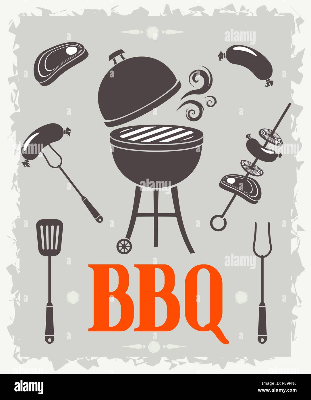 Barbecue party poster hot Stock Vector Images - Alamy