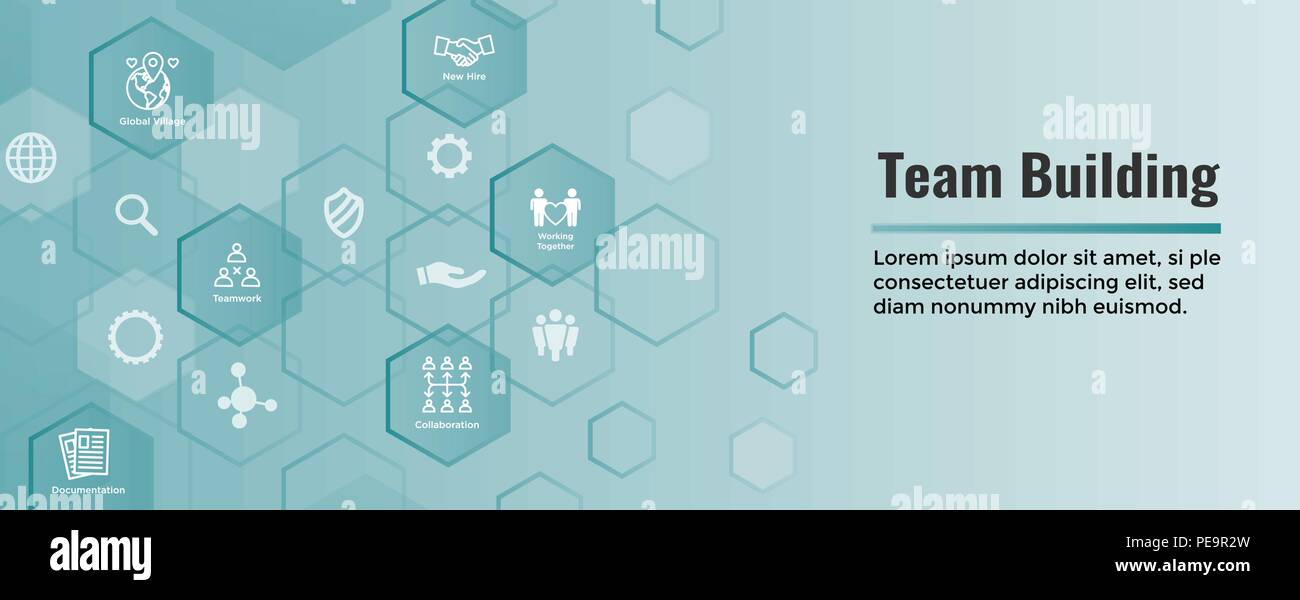 Team Building, Teamwork, & Connectivity Icon Set with Stick Figures and ...