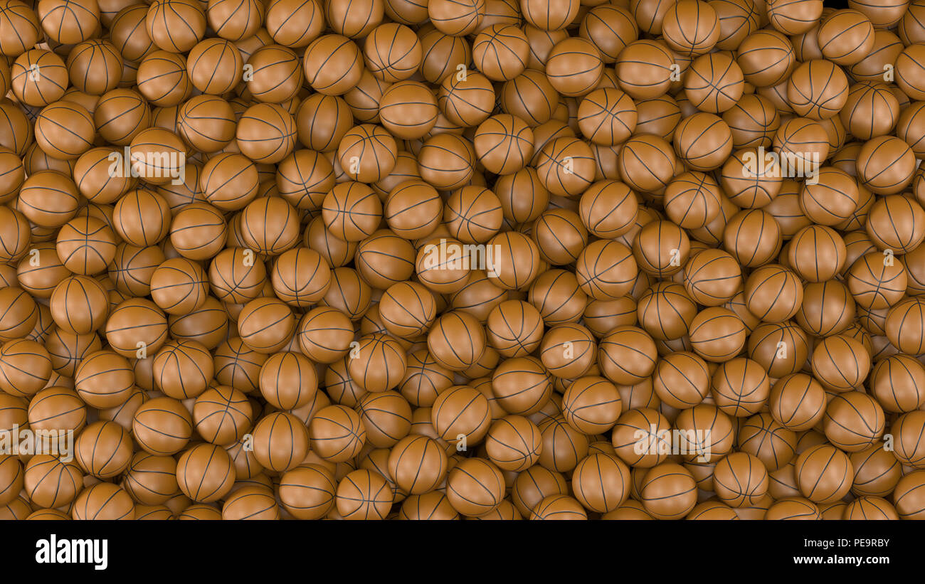 3d rendering about a pile of basketball Stock Photo - Alamy