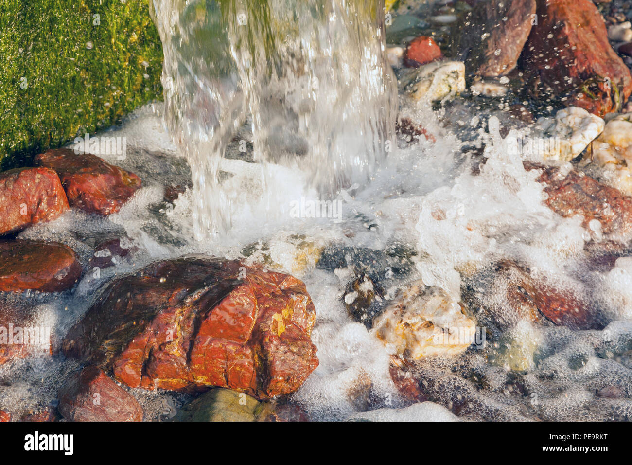 Waterfall at Hope Cove beach, Devon, England, United Kingdom Stock ...